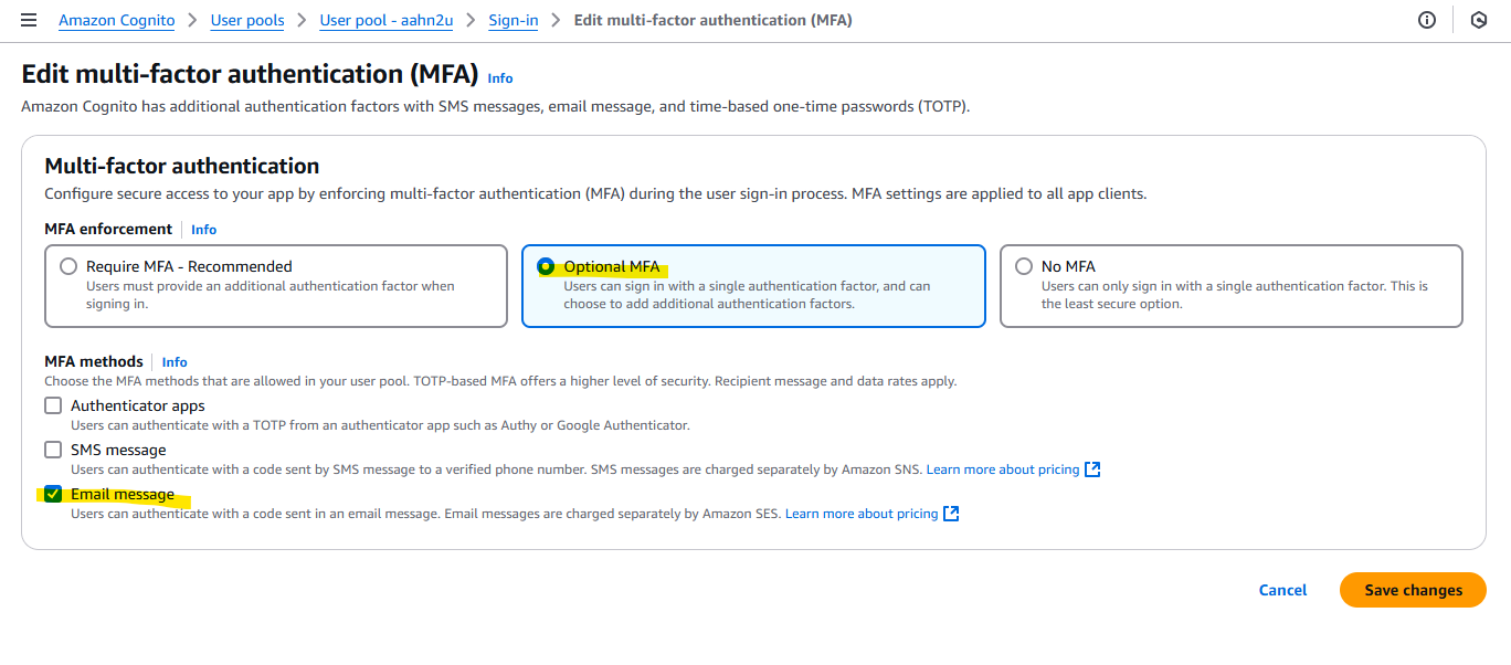 Cognito の Managed Login で Email の MFA を有効化する #AWS - Qiita
