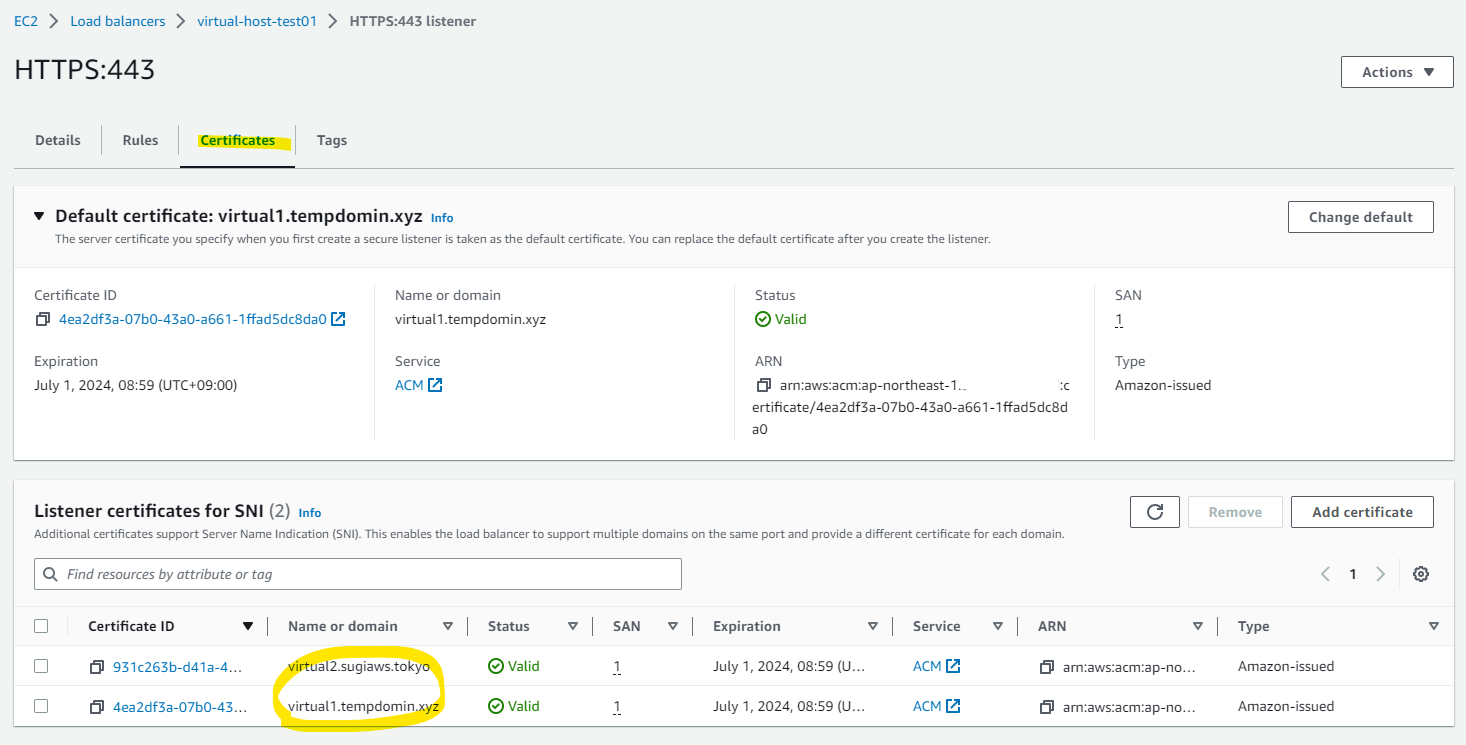 ALB と ACM で Apache の Virtual Host 構成をためしてみた #AWS - Qiita