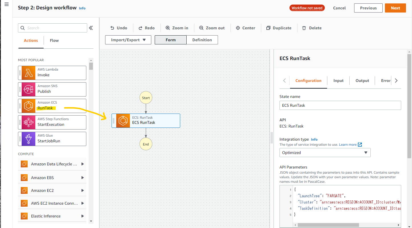 Step Functions から ECS Task を呼びだすときに、実行するシェルスクリプトを指定してみた #AWS - Qiita