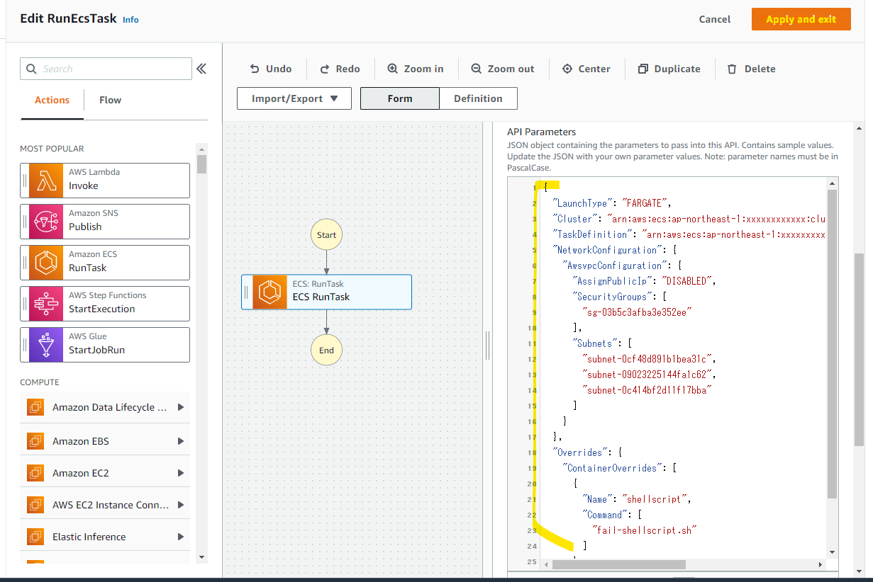 Step Functions から ECS Task を呼びだすときに、実行するシェルスクリプトを指定してみた #AWS - Qiita