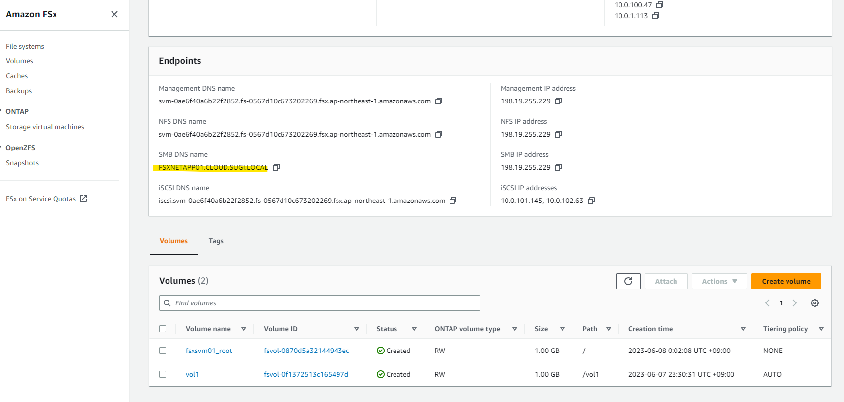 Amazon FSx for NetApp ONTAP の各種機能を色々触ってみた #AWS - Qiita