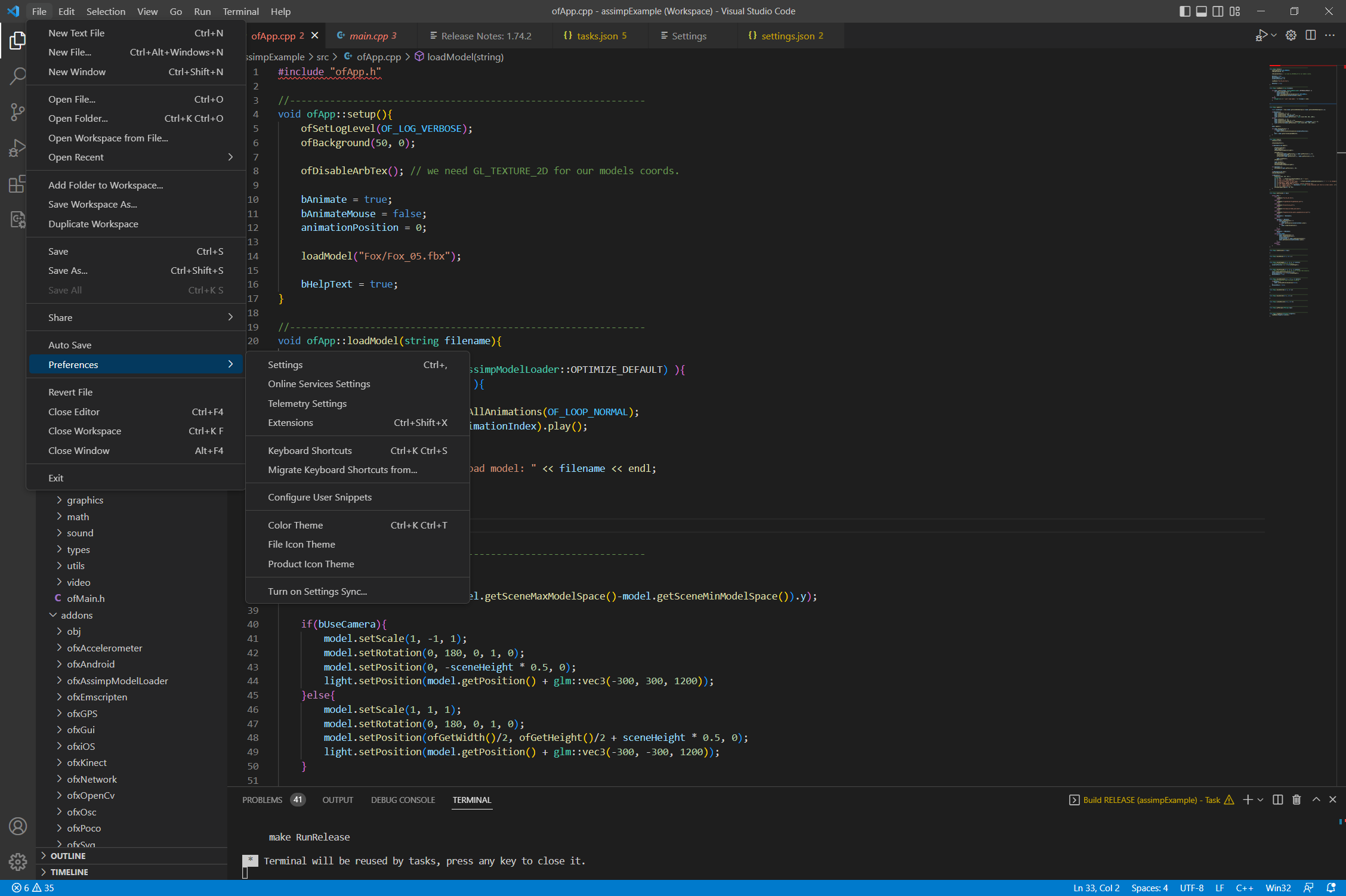 openFrameworksの開発環境構築（msys2 + VSCode + Windows11） #VSCode - Qiita