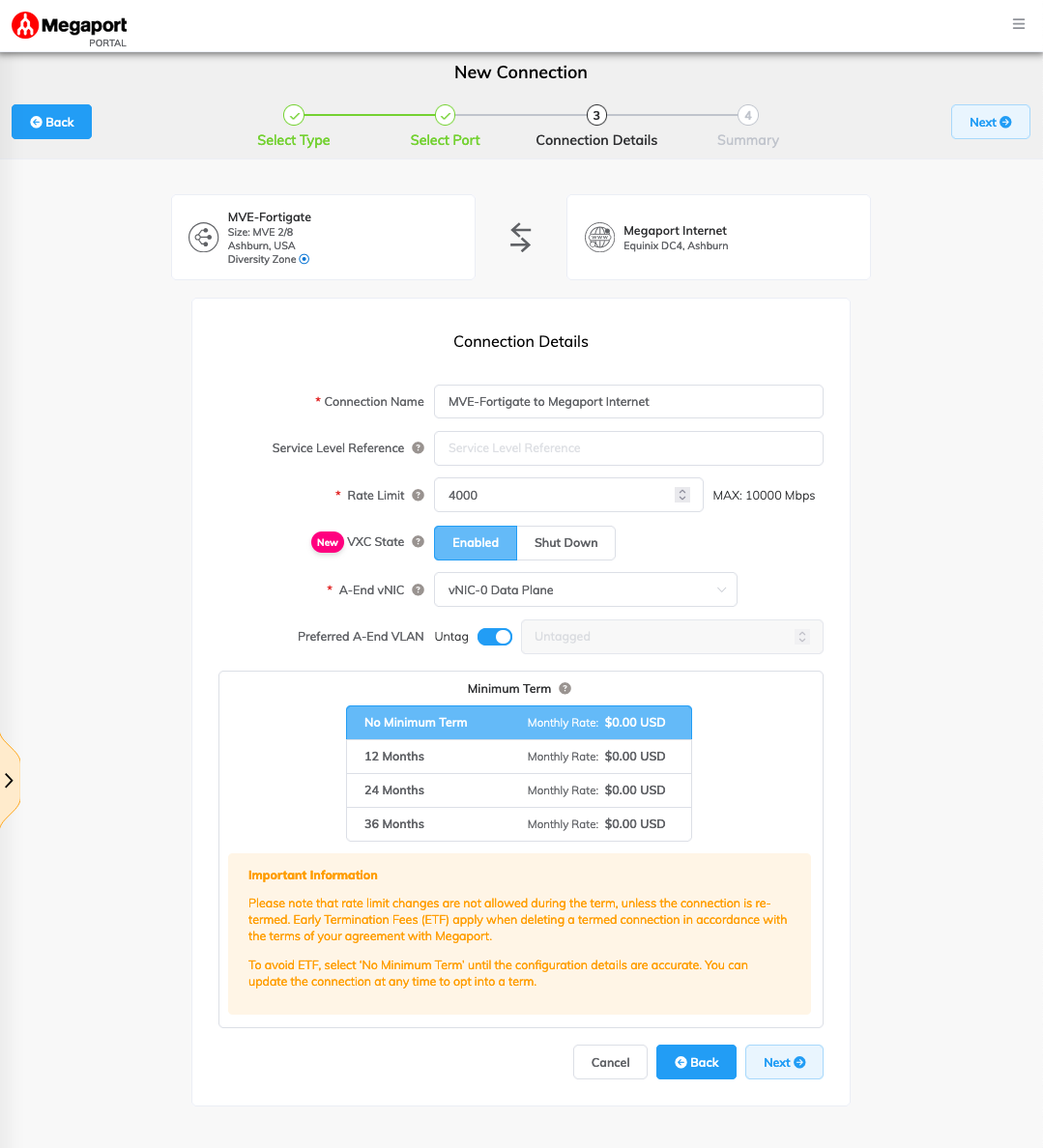 Fortinet セキュア SD-WAN を使用して Megaport Virtual Edge (MVE) を作成してみてみた ...