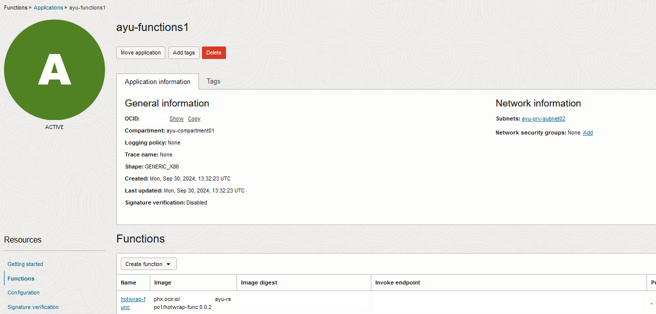 OCI Functions で OCI CLI を実行してみる。(Fn HotWrap, Oracle Cloud ...