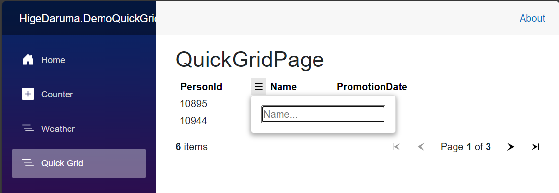 Blazor QuickGrid でリッチなテーブルをサクッと作成する #C# - Qiita