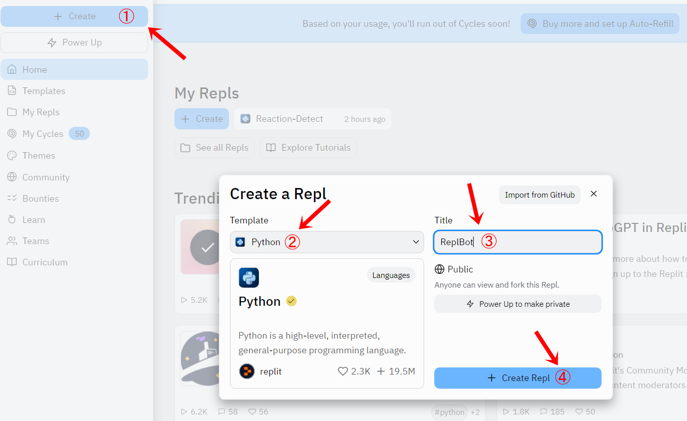 Repl.it を使った Discord Bot の構築と運用（無料） #Python - Qiita