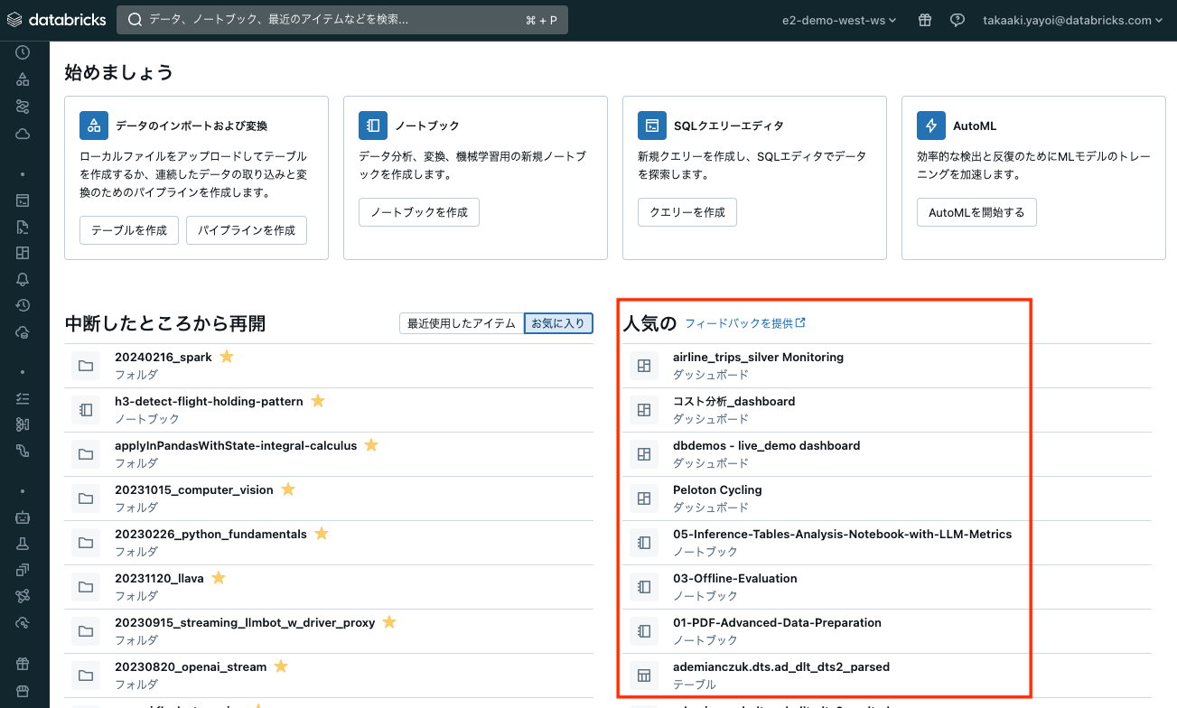 Databricksワークスペースのウォークスルー Databricksクイックスタートガイド Qiita