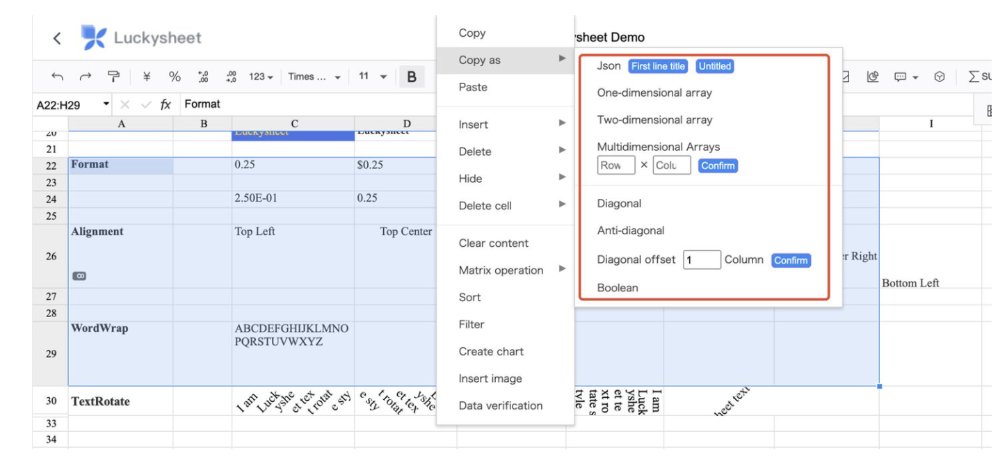 [spreadsheet]オンラインスプレッドシートLuckysheet #React - Qiita