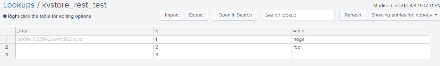 SplunkのKV StoreをRESTで操作 #Splunk - Qiita