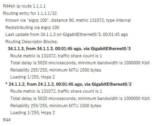 経路変更方法のまとめ-EIGRP #Network - Qiita