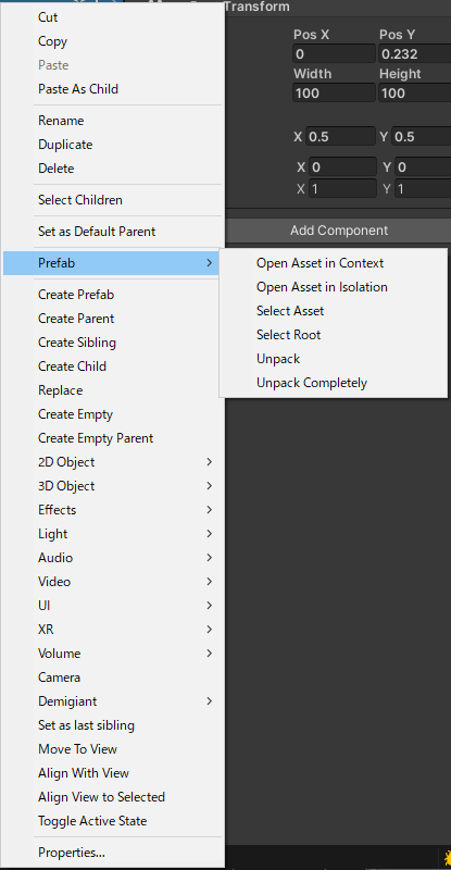 Unity2021でPrefabを解除する方法 #Unity - Qiita