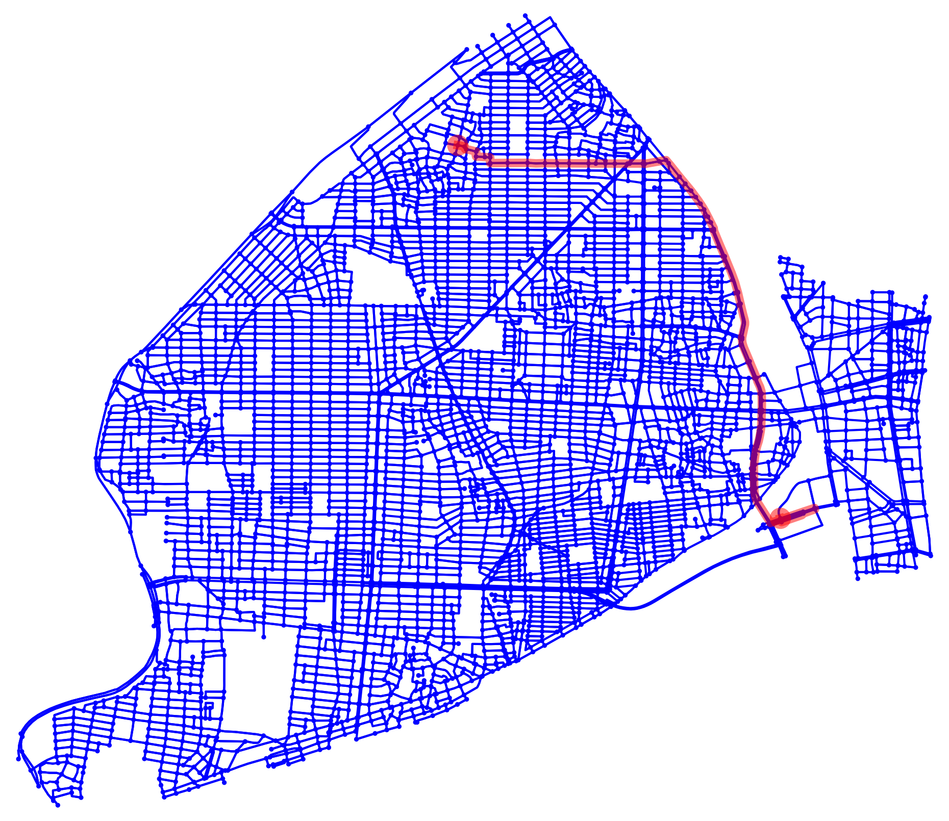 【Python】OSMnxで車両走行道路の最短経路探索＆可視化をしてみる #GIS - Qiita