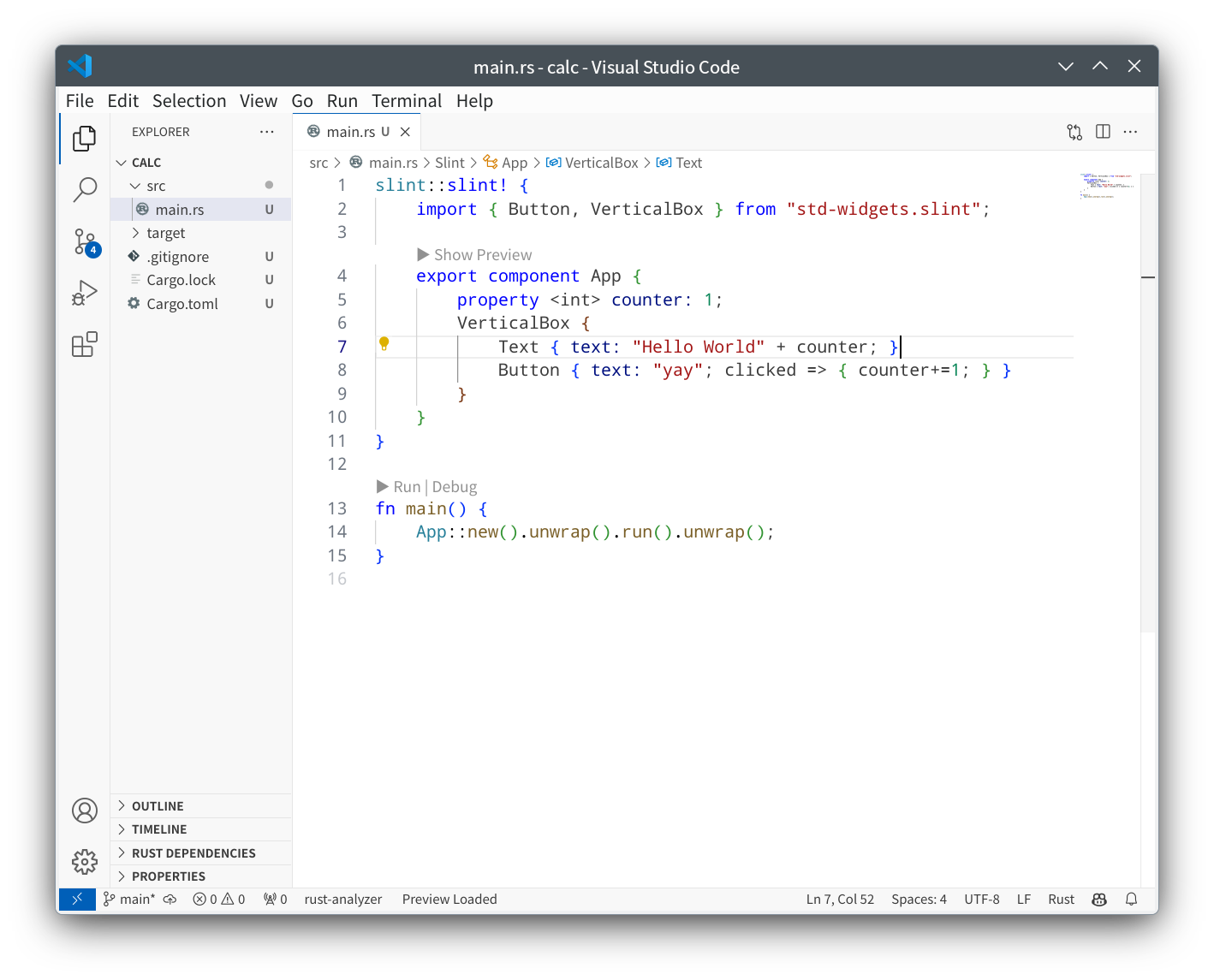 GUI フレームワーク Slint の紹介 #Rust - Qiita