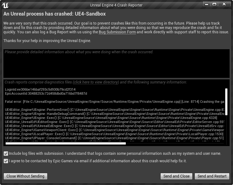 UE4 UE4 Crash Report Client Qiita