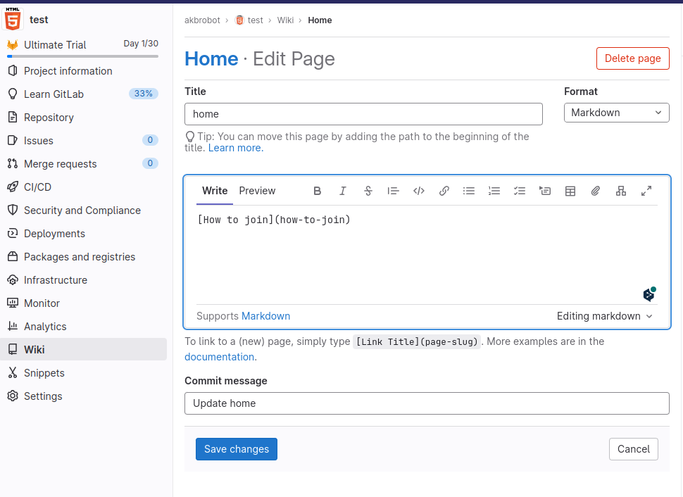 GitLab Group 内に一般公開用の Wiki ページを作る #wiki - Qiita