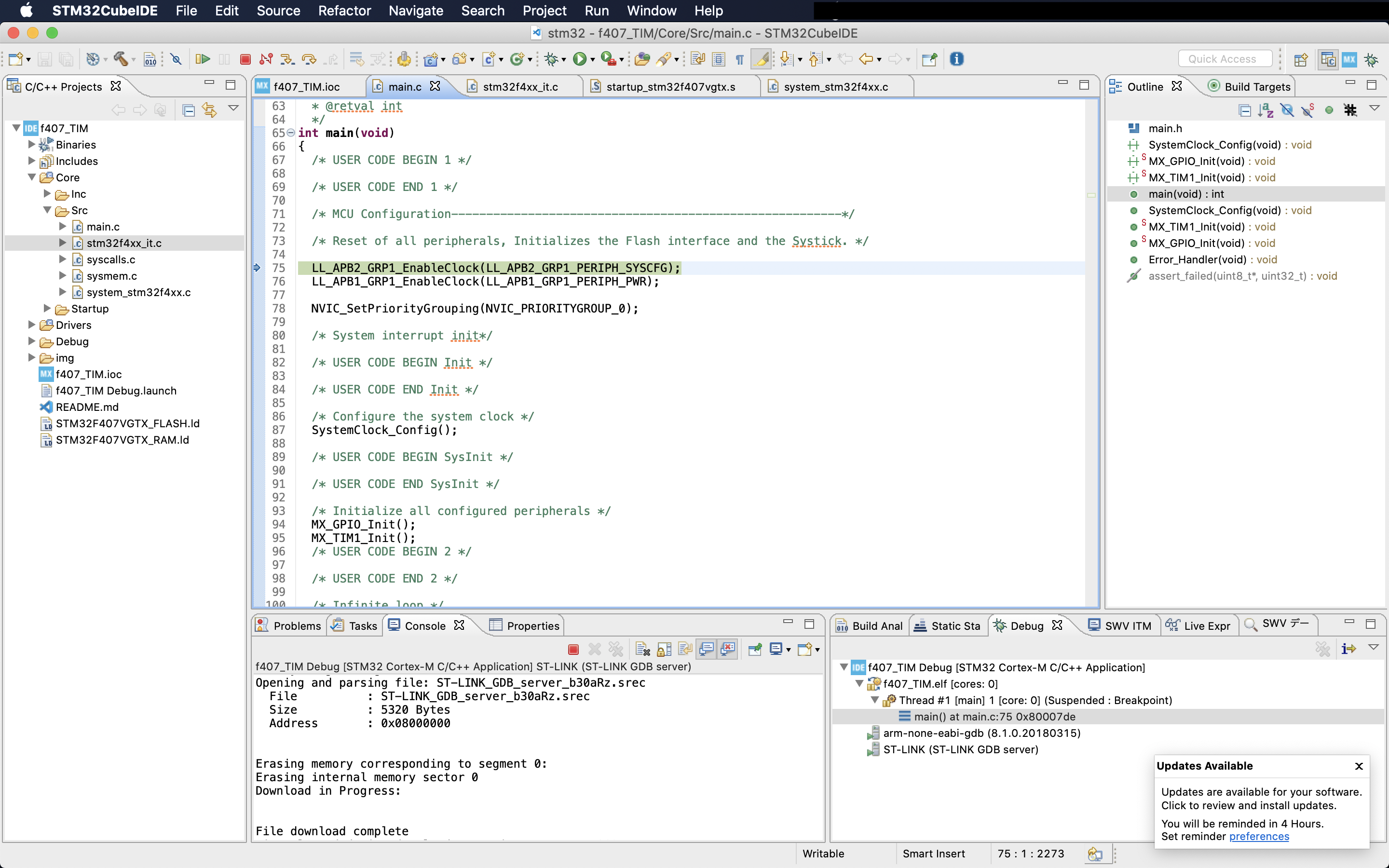 Stm32 F407 Discovery Llライブラリを使って タイマ割り込み（tim） Stm32cubeide Qiita 