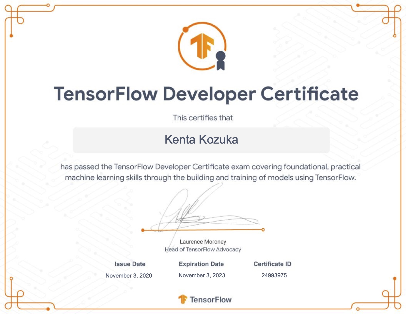 TensorFlow Developer Certificateに合格しました #Python - Qiita