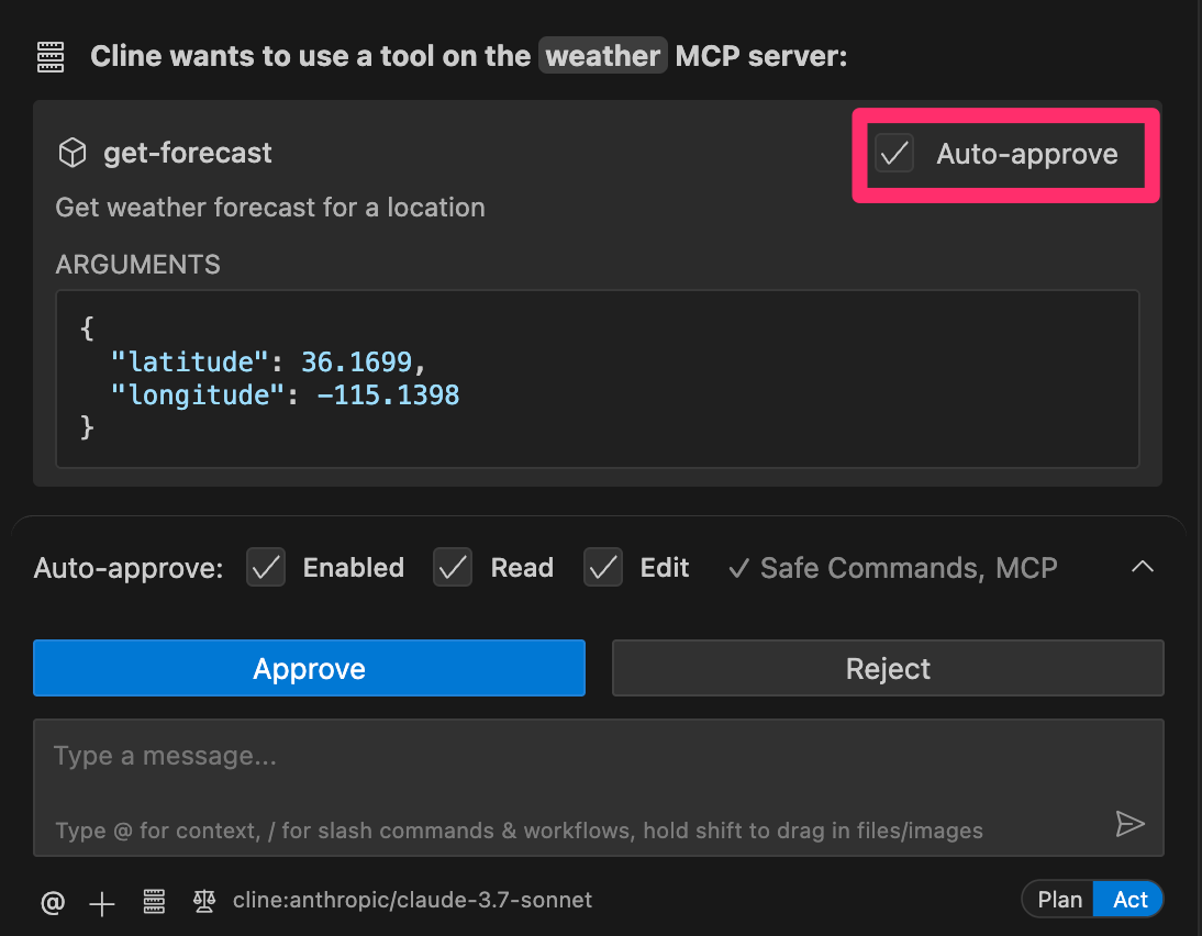 ClineでMCPサーバのアクションをauto-approveする #cline - Qiita