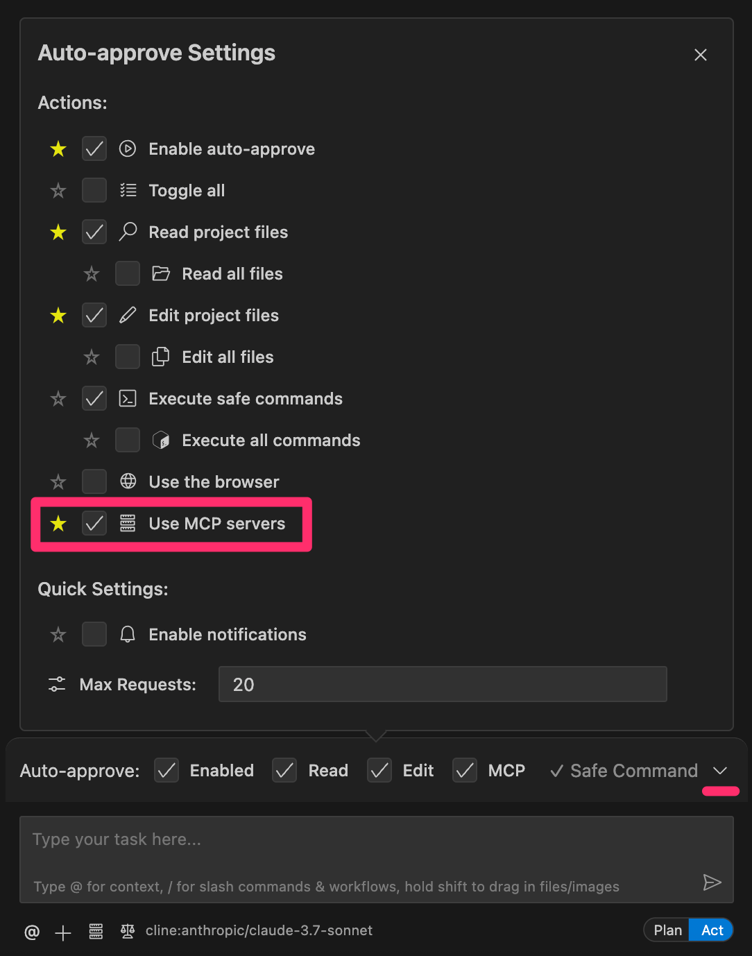 ClineでMCPサーバのアクションをauto-approveする #cline - Qiita
