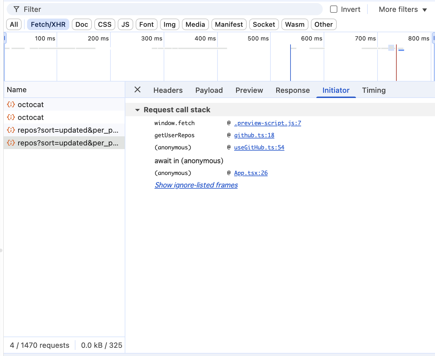 DevTools NetworkタブのInitiatorを理解する #フロントエンド - Qiita