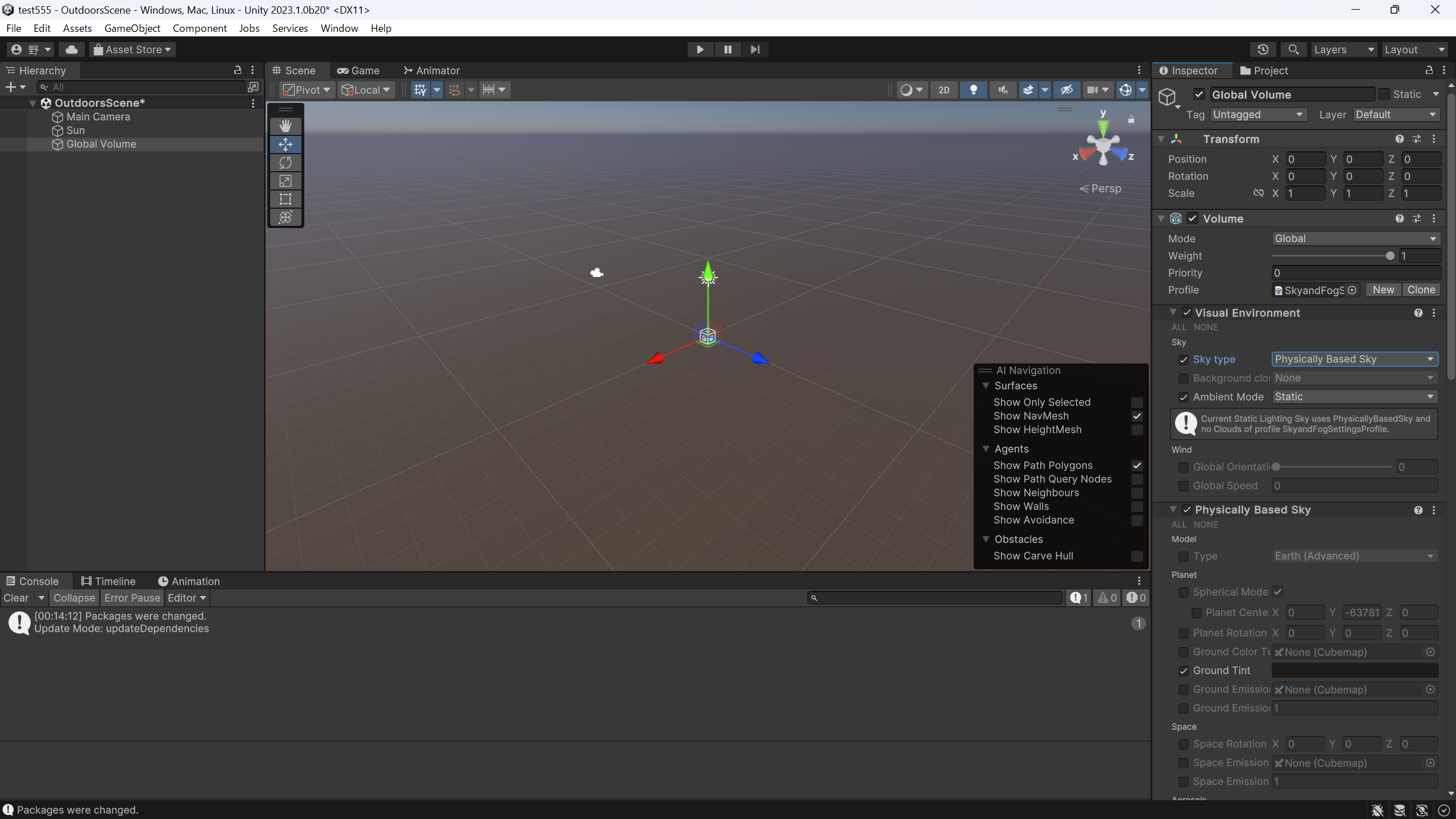 【Unity】HDRPを使って簡単に自然のシーンを制作する vol.1 Physically Based Sky編 #3D - Qiita