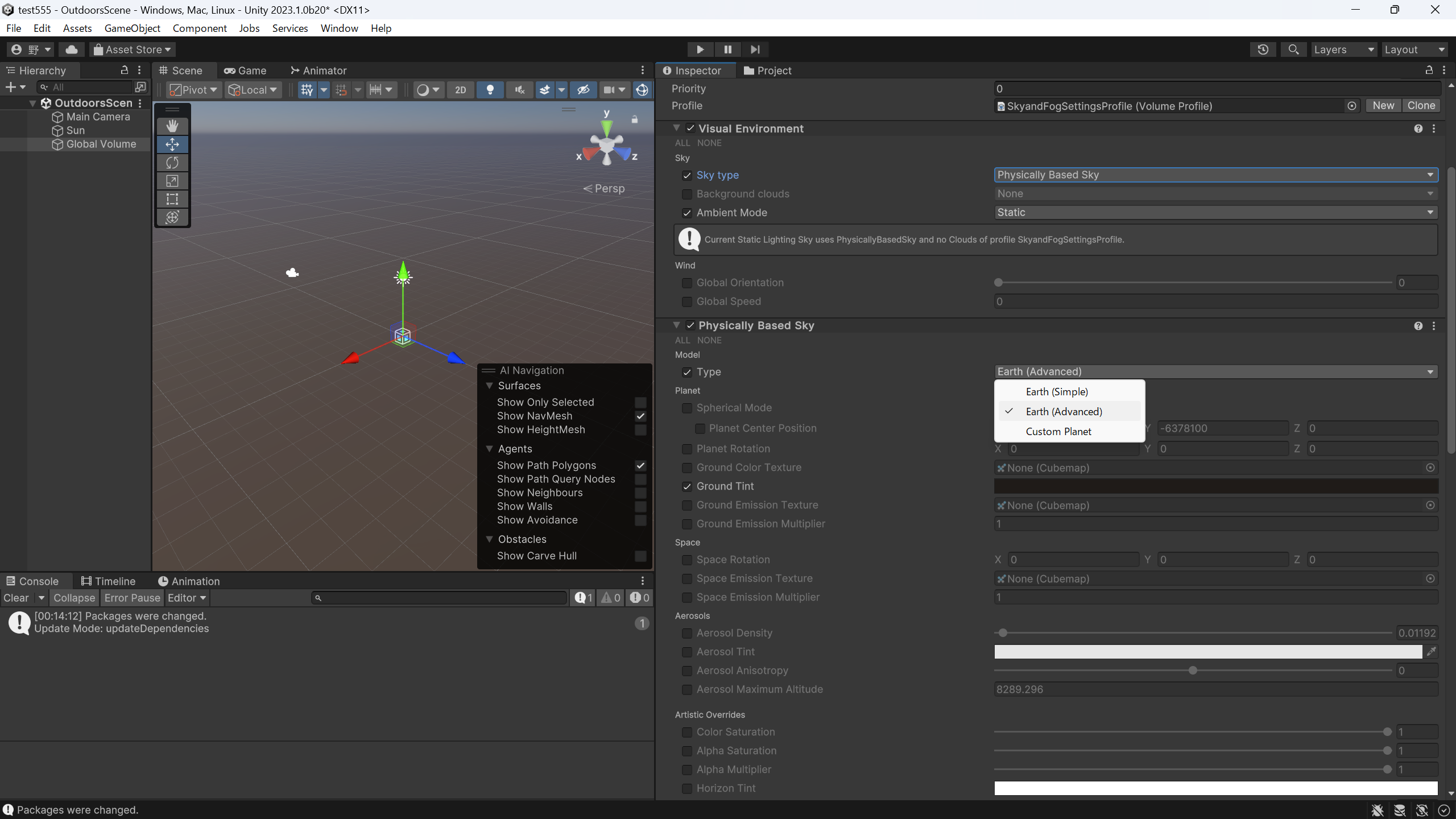 【Unity】HDRPを使って簡単に自然のシーンを制作する vol.1 Physically Based Sky編 #3D - Qiita