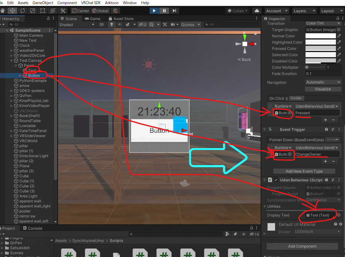 VRChat Buttonを押すと文字を表示変更するギミック #C#入門 - Qiita