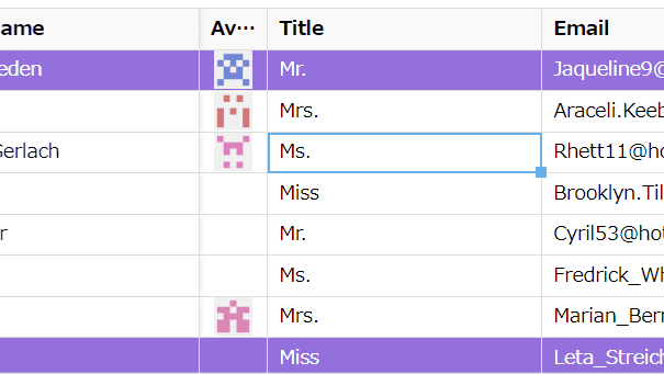 まあまあ多機能でカスタマイズしやすいReact製データグリッドライブラリ：react-data-grid（2024.09） #Reflex - Qiita