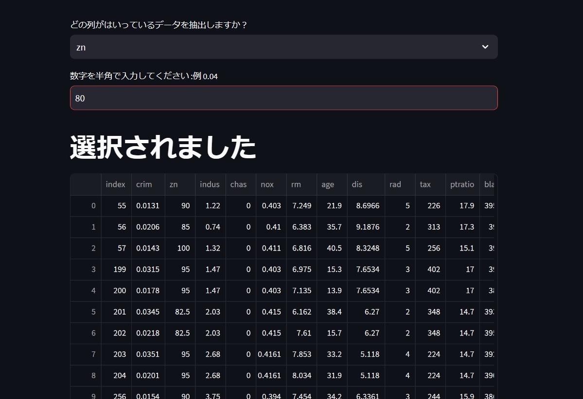 pythonでsqliteを使ってstreamlitに列と数字を条件に表示 #Python - Qiita