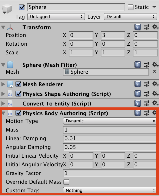 Unity DOTSとUnity Physicsでただ単純に球を動かしてみる #EntityComponentSystem - Qiita