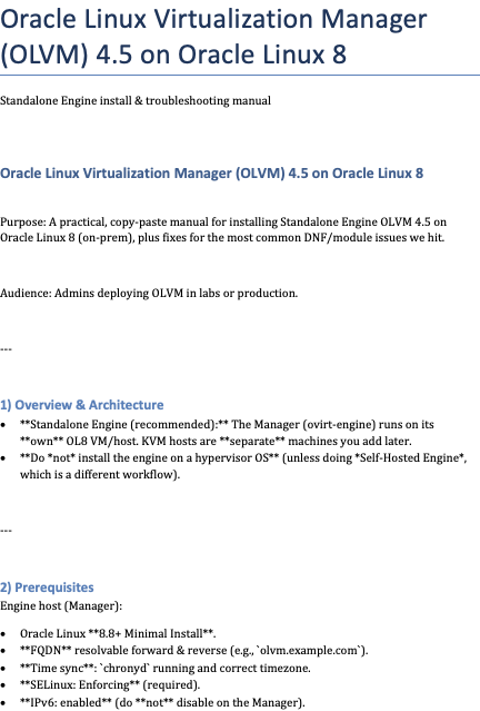 Oracle Linux Virtualization Manager (OLVM) 4.5 on Oracle Linux 8 （オンプレで ...