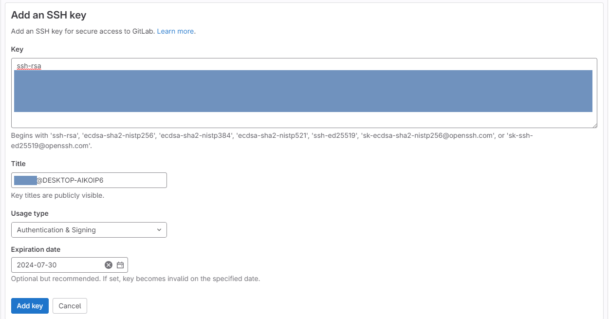 gitlabにSSH接続 #GitLab - Qiita