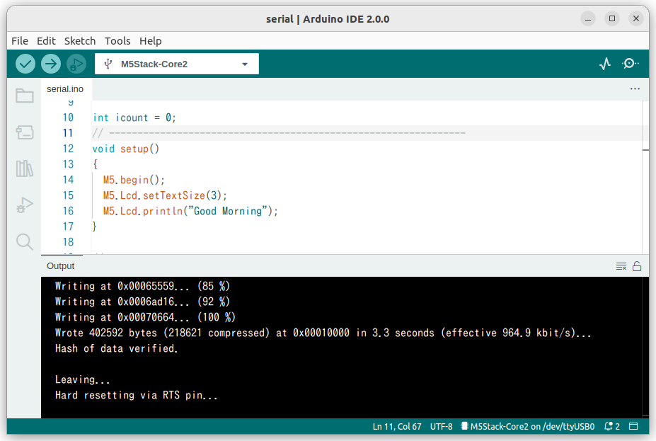 M5stack Core2 で シリアル通信 M5stackcore2 Qiita