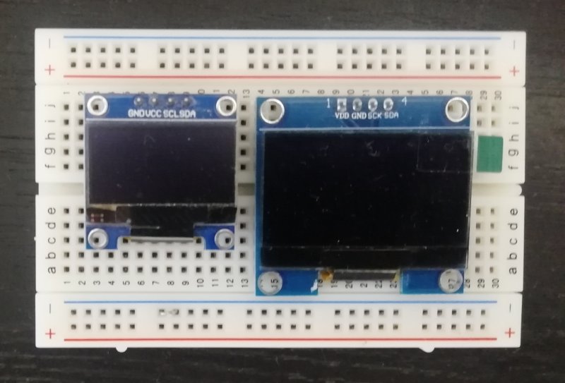 大きく見易い1.3インチ OLED (SH1106)と、ESP32の別I2Cで0.96インチにも表示する #Arduino - Qiita
