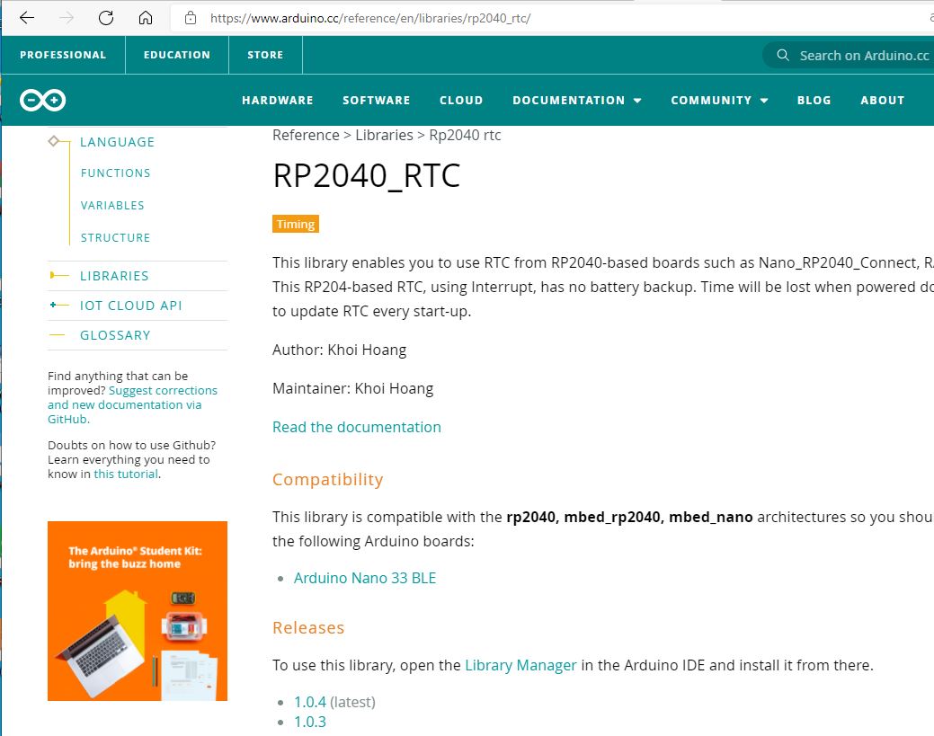 RaspberryPi Pico に内蔵のRTCを Arduino IDE で使用する #RaspberryPiPico - Qiita