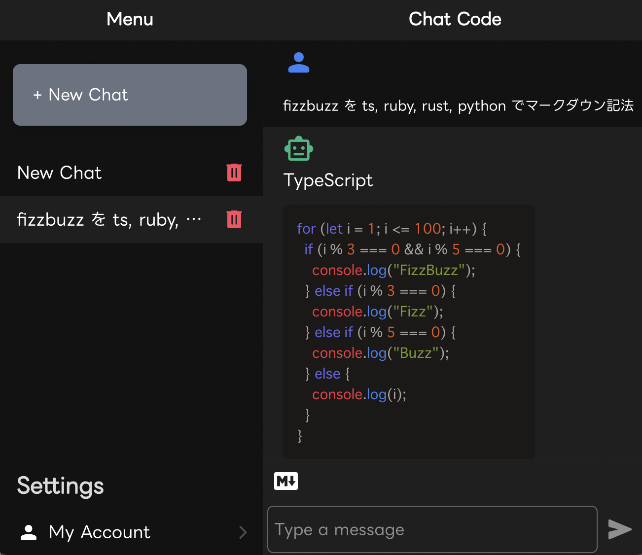 Svelte Kit で Chatgpt Api 使用したチャットサービス作った。マークダウンのコピペとかできる。おそらく Chatgpt Plus より安く使える。 個人開発 Qiita 