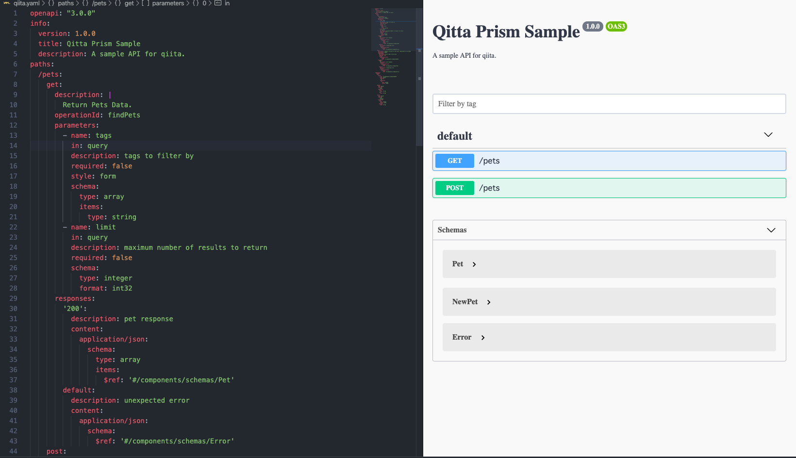 【OpenAPI】Prismでモックサーバ作成 #swagger - Qiita