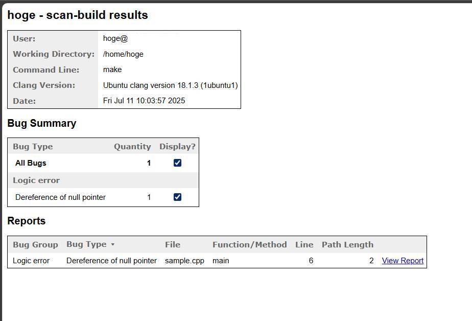 Clang Static Analyzer 静的解析ツール #clang - Qiita