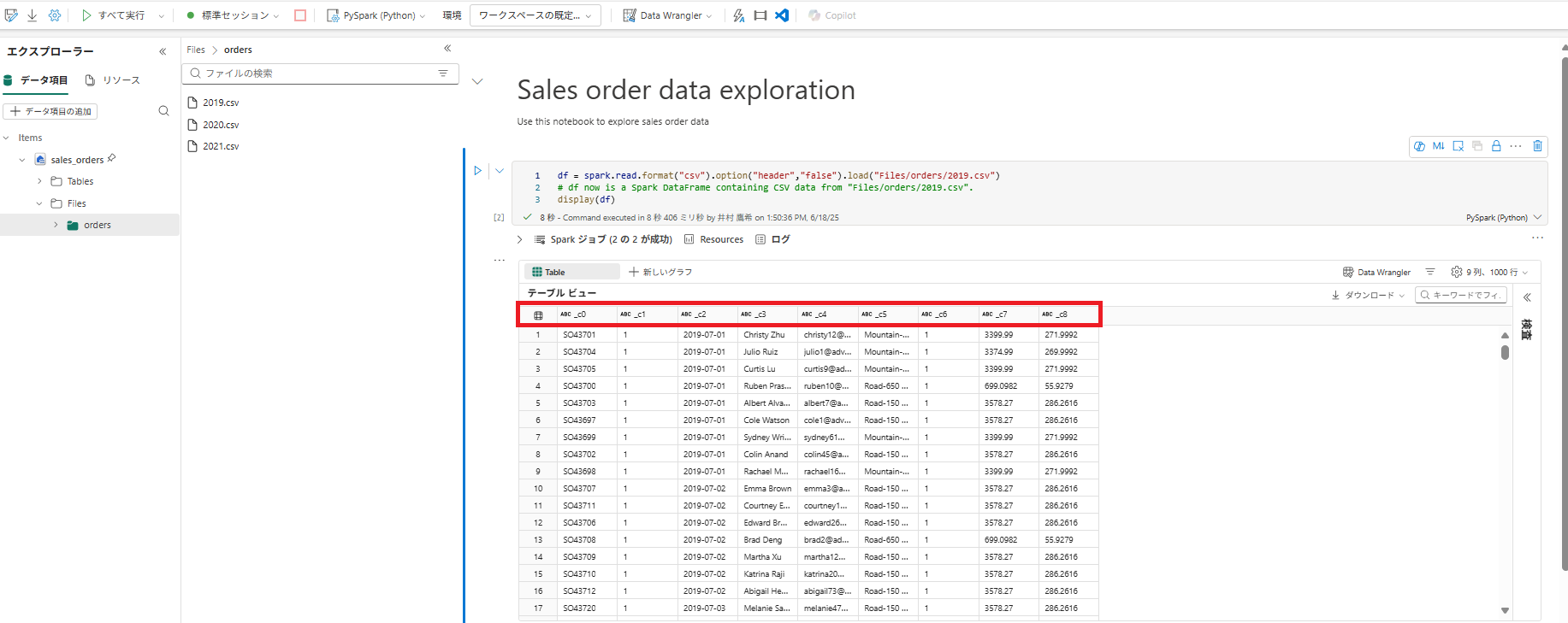 【Azure】Microsoft Fabric で Apache Spark を使用する #Python - Qiita