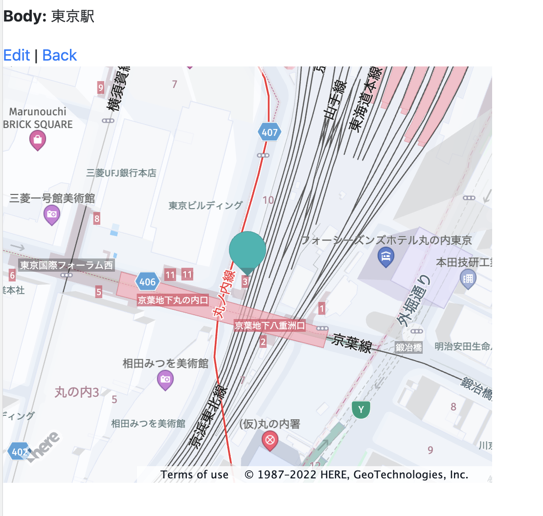 【Rails】HERE Maps APIで地図機能を作ってみる #JavaScript - Qiita