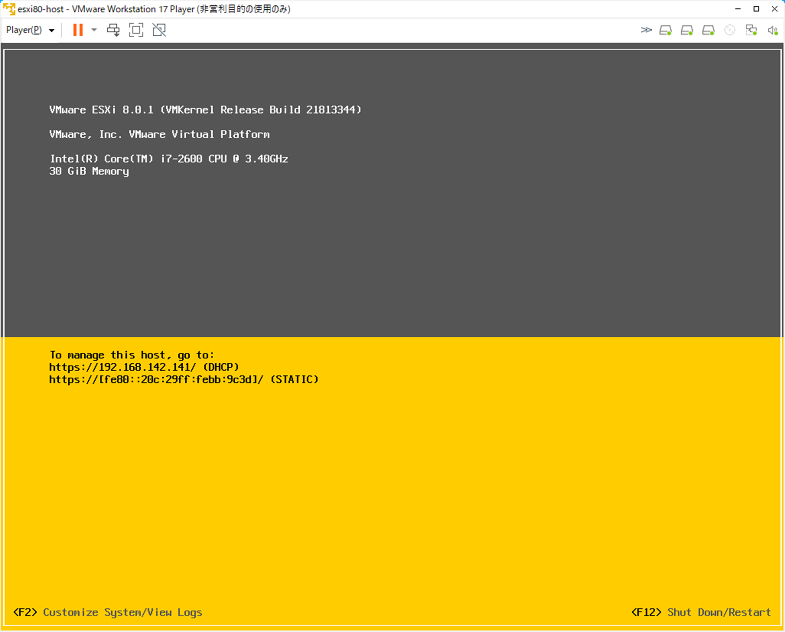 Windows10上のvmware Workstationにvmware ESXi 8.0 u1aをインストールしてVMを作成する #VMware_ESXi - Qiita