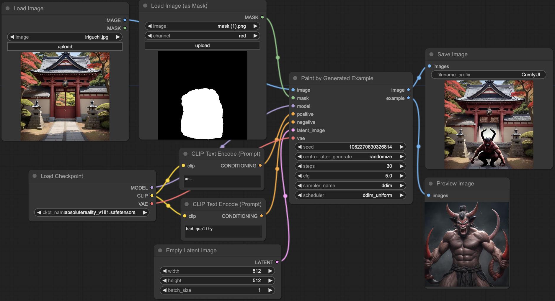 ComfyUIでpaint by exampleを実行するカスタムノードを自作して公開しました #Python - Qiita