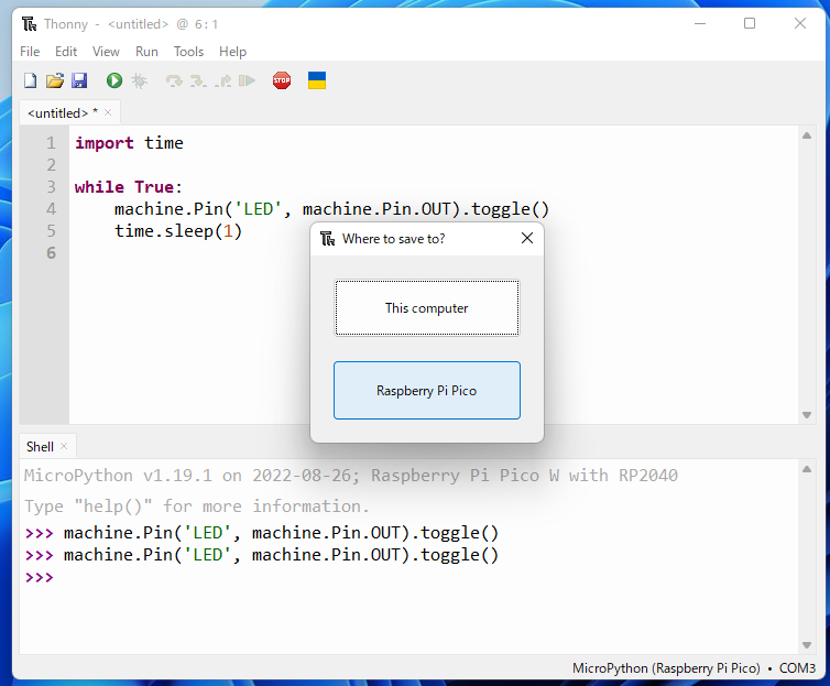 【Windows】Raspberry Pi Pico Wの開発環境の構築とLチカ【Python】 #RaspberryPi - Qiita