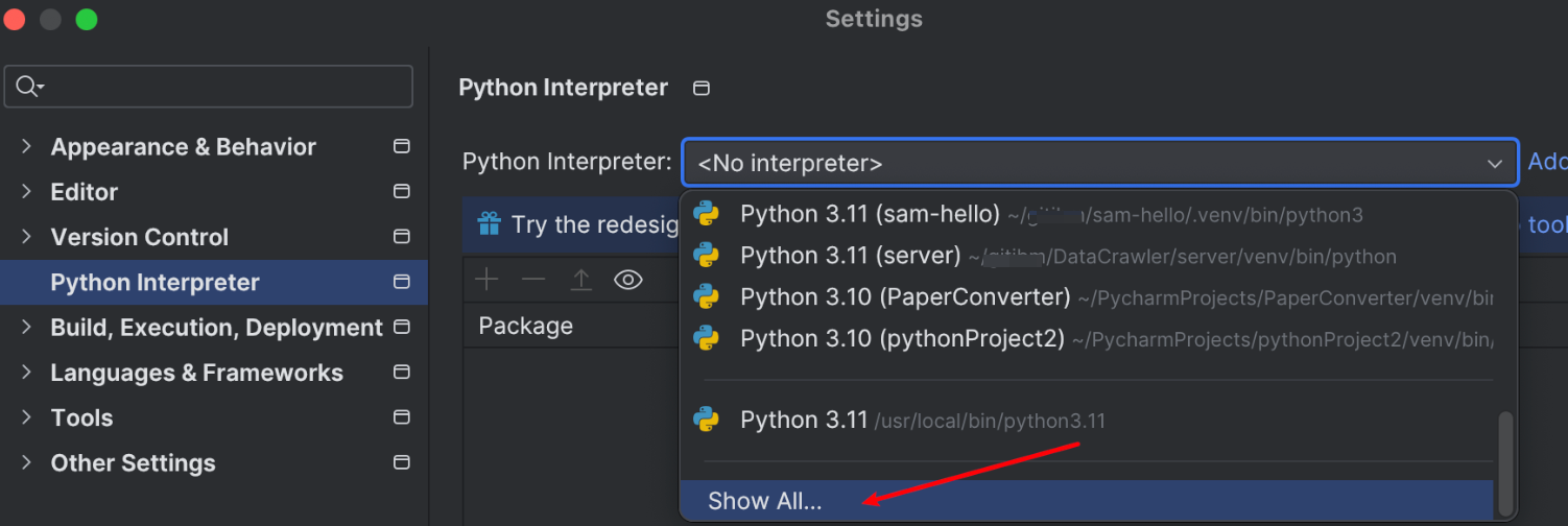 PyCharmで使われなくなったインタープリターを削除する方法 #Python - Qiita