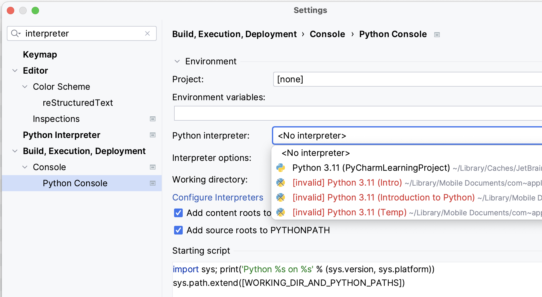 PyCharmで使われなくなったインタープリターを削除する方法 #Python - Qiita