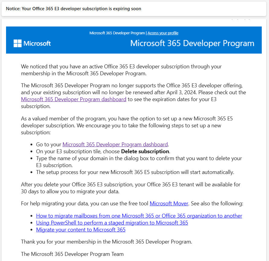 Office 365 E3 Developer（O365 開発者ライセンス）終了のおしらせ、と対策 #Microsoft365 - Qiita