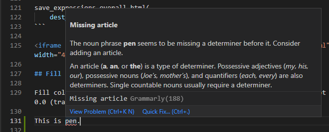 VS Code上でGrammarlyを使って英語ドキュメントの執筆に役立ててみる #Python - Qiita