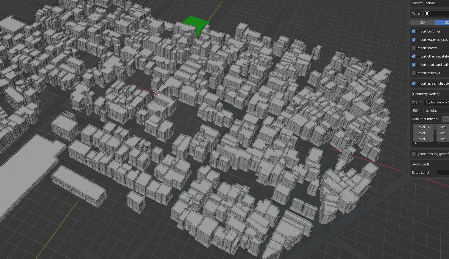 buildifyとBlender-OSMを使って地図データから建物等を自動生成し、出力した物をneos(NeosVR)に読み込む ...