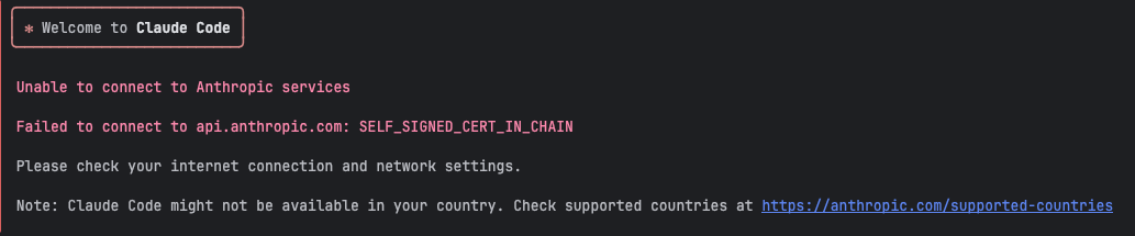 Claude Code起動時にFailed to connect to api.anthropic.com : SELF_SIGNED_CERT_IN_CHAINが出た時の対処 #Node ...
