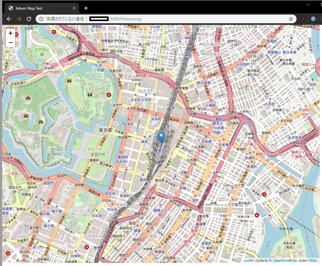 flaskでfoliumを使いマップ表示 #Flask - Qiita